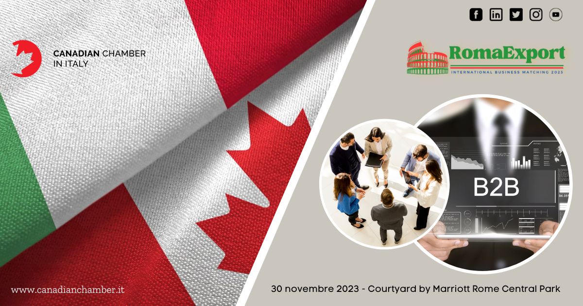 The Canadian Chamber in Italy will participate in RomaExport 2023 ...